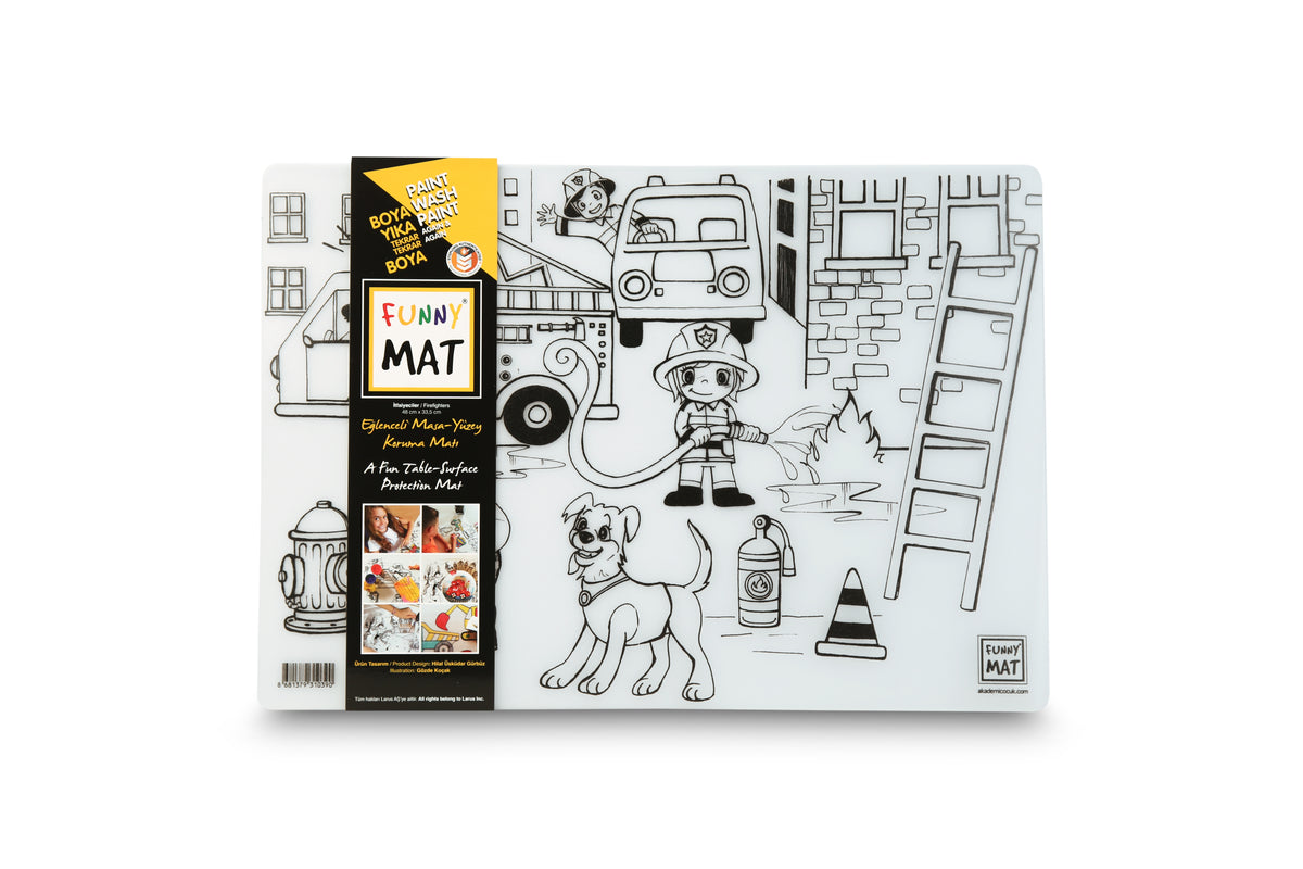 TAPETE PARA COLOREAR BOMBEROS (48x33.5), FUNNY MAT – Be happy